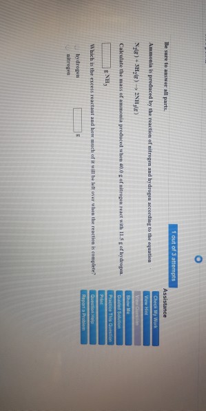 Solved 1 out of 3 attempts Be sure to answer all parts | Chegg.com