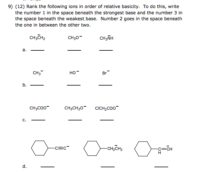 Solved Rank the following ions in order of relative | Chegg.com