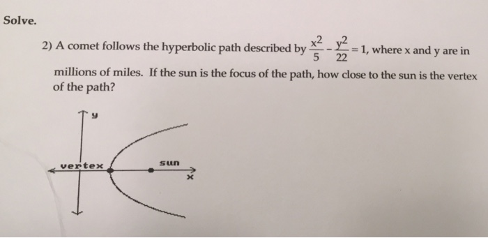 Solved A comet follows the hyperbolic path described by | Chegg.com