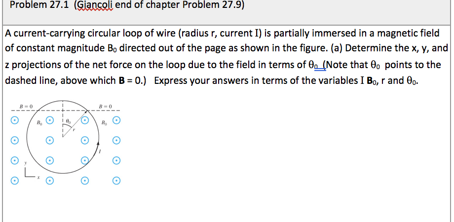 Solved: A Current-carrying Circular Loop Of Wire (radius R... | Chegg.com