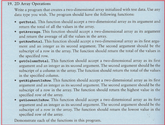 Solved 19, 2D Array Operations Write a program that creates | Chegg.com