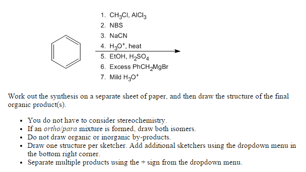 Solved Work out the synthesis on a separate sheet of paper, | Chegg.com