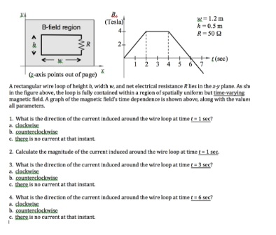 Solved A rectangular wire loop of height h, width w, and net | Chegg.com