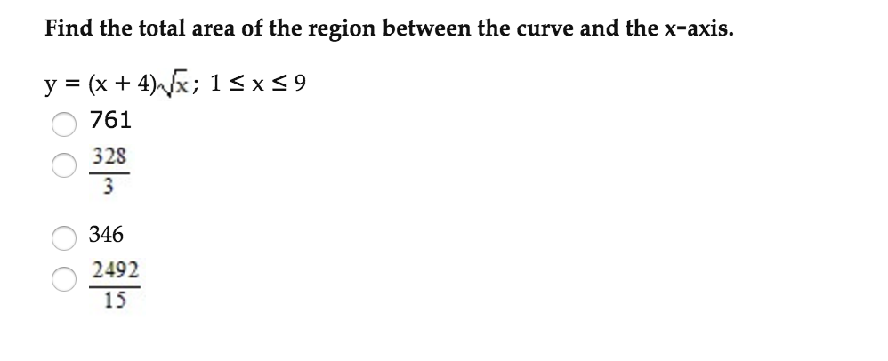 Solved Find the total area of the region between the curve | Chegg.com