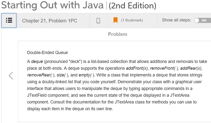Solved Starting Out with Java (2nd Edition) Chapter 21, | Chegg.com