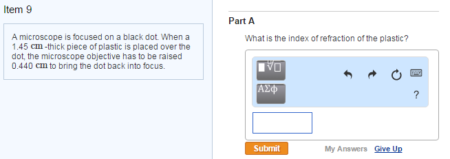 Solved A microscope is focused on a black dot When a 1.45 | Chegg.com