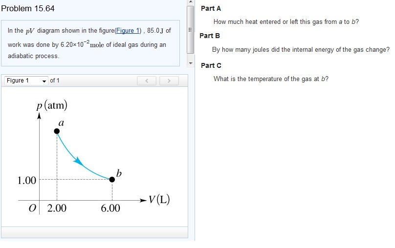 Solved In the pV diagram shown in the figure(Figure 1), 85.0 | Chegg.com