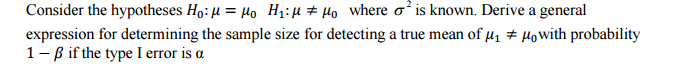 Solved Consider the hypotheses H_0: mu. = mu_0 where | Chegg.com