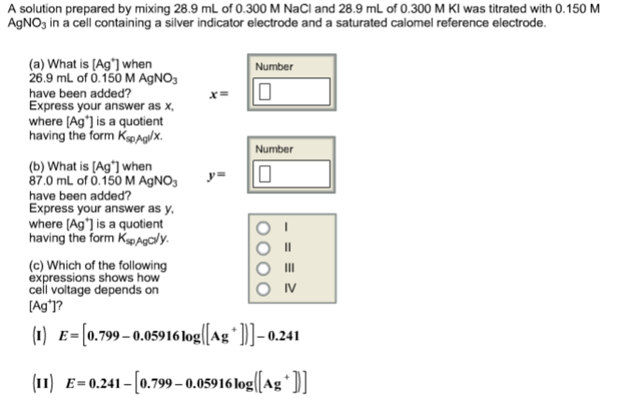 A solution prepared by mixing 28.9 mL of 0.300 M NaCl | Chegg.com