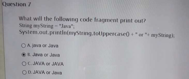 Solved What will the following code fragment printout? | Chegg.com