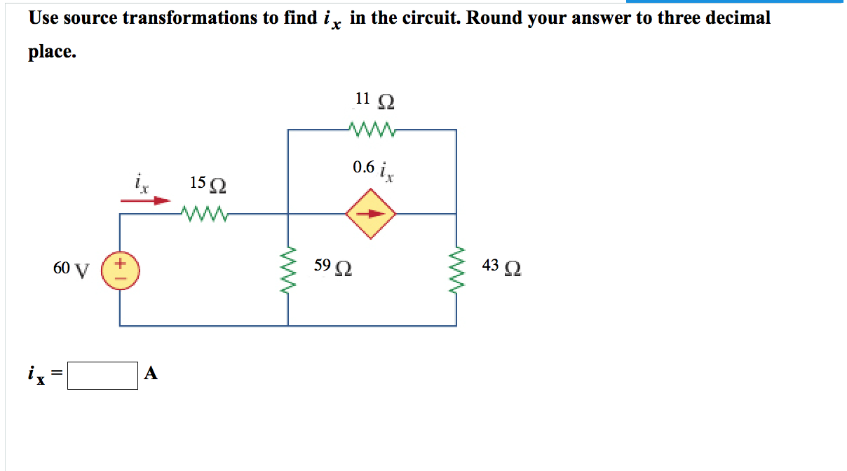 Solved Use Source Transformations To Find Io In The Circuit