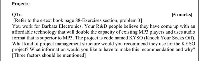 Project 15 marks] Q1 [Refer to the e-text book page | Chegg.com