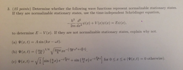 Determine whether the following wave functions | Chegg.com