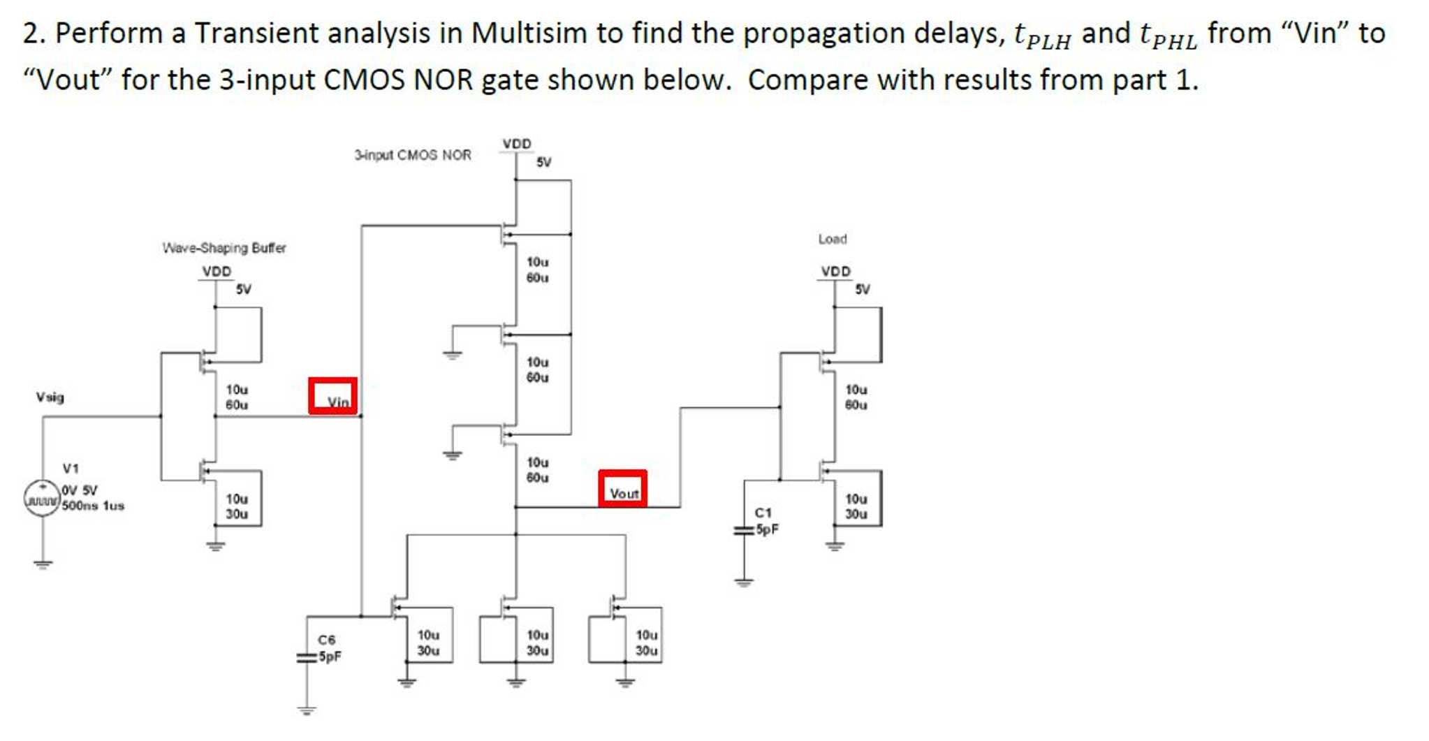 Solved Perform a Transient analysis in Multisim to find the | Chegg.com