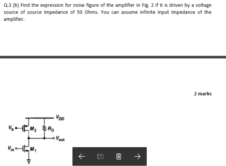 Solved Find the expression for noise figure of the amplifier | Chegg.com
