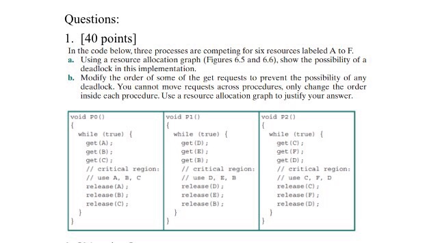 In the code below, three processes are competing for | Chegg.com