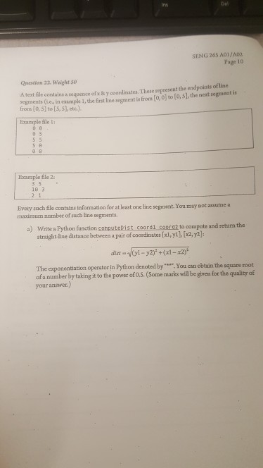 Solved ps Del SENG 265 A01/A02 Page 10 Question 22 Weight s0 | Chegg.com