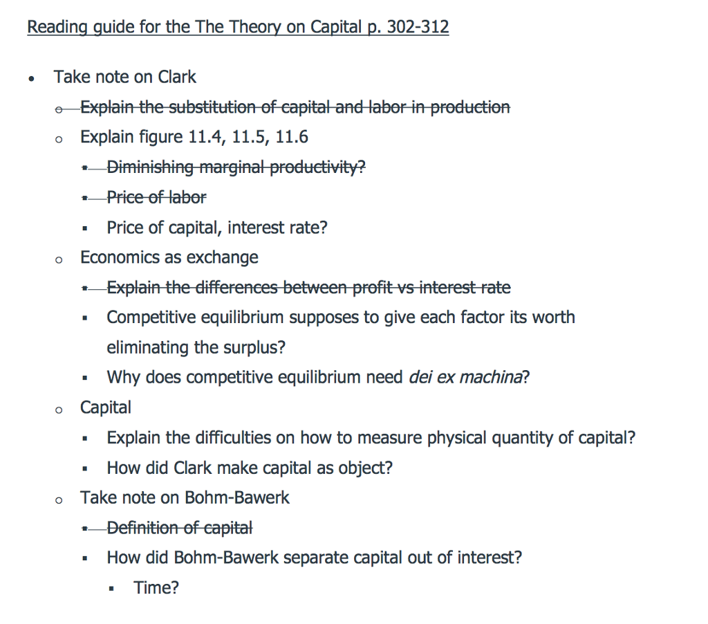 Solved Reading quide for the The Theory on Capital p. | Chegg.com
