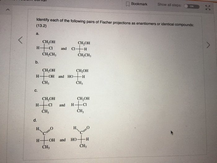 Solved Identify each of the following pairs of Fischer | Chegg.com