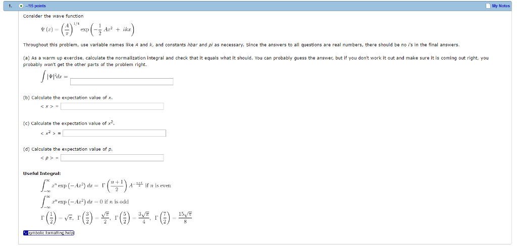 Solved Consider the wave function psi(x) = (A/pi)^1/4 | Chegg.com