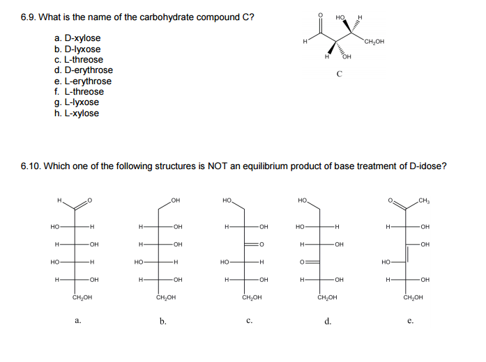Solved What is the name of the carbohydrate compound C? a. | Chegg.com