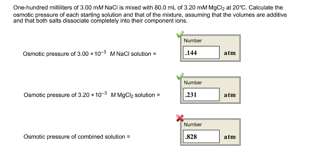 Solved One- hundred milliliters of 3.00 mM NaCl is moxed | Chegg.com