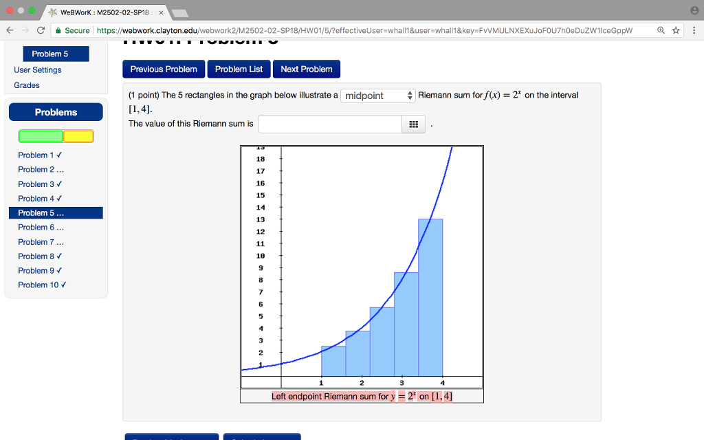 Solved 似WeBWorK : M2502-02-SP18 x Secure | Chegg.com
