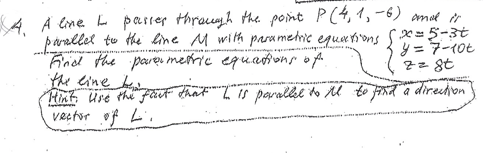 Solved A line L passes through the point p(4, 4, -6) and is | Chegg.com
