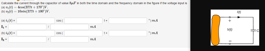 Solved Calculate the current through the capacitor of value | Chegg.com