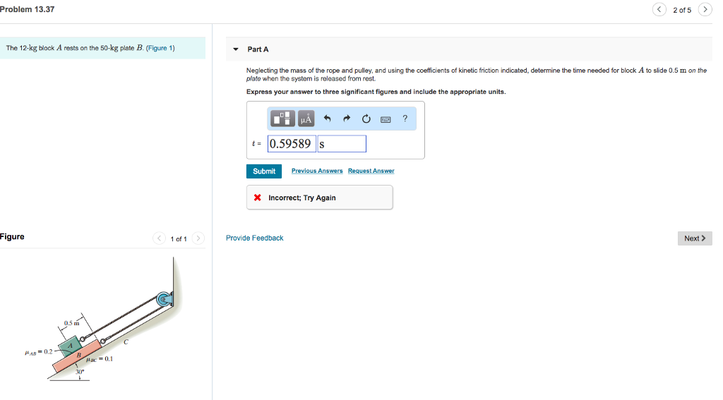 Solved Problem 13.37 The 12-kg block A rests on the | Chegg.com