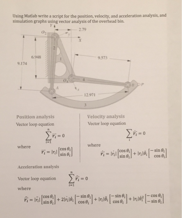 Solved Using Matlab write a script for the position, | Chegg.com Solved Using Matlab write a script for the position, | Chegg.com