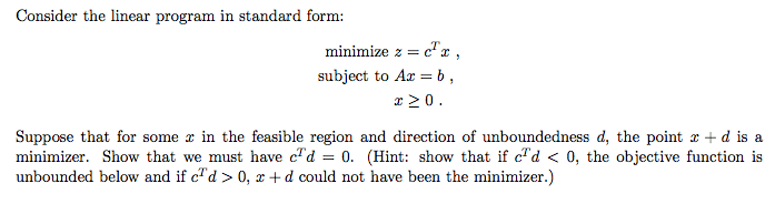 Consider the linear program in standard form: | Chegg.com