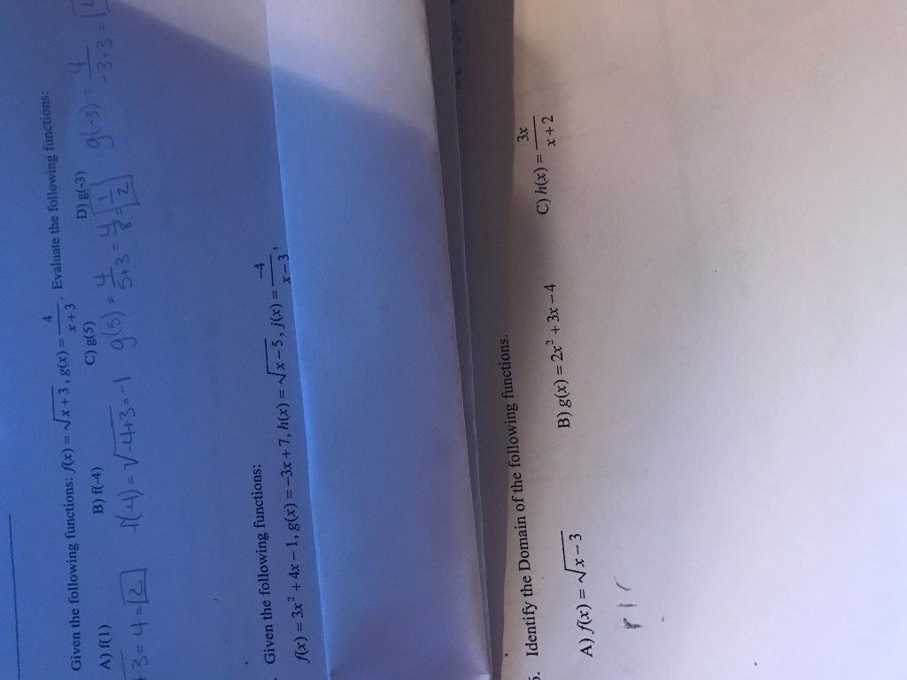 Solved Given the following functions: f(x) = Squareroot x + | Chegg.com