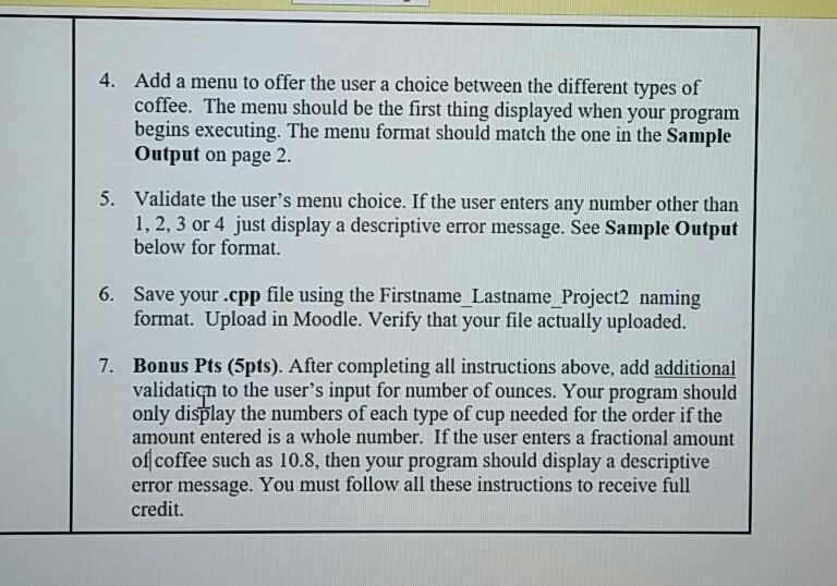 Solved For this part of the project you will do the | Chegg.com
