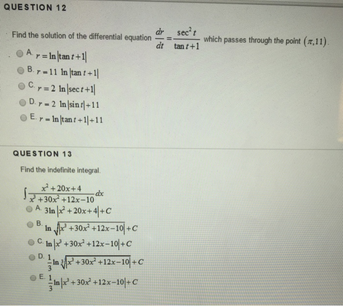 Solved Find the solution of differential equation dr/dt = | Chegg.com
