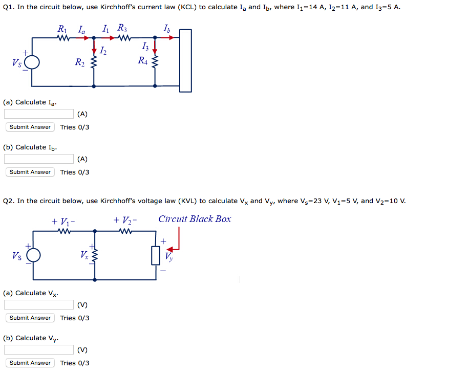 Solved In the circuit below, use Kirchhoff's current law | Chegg.com