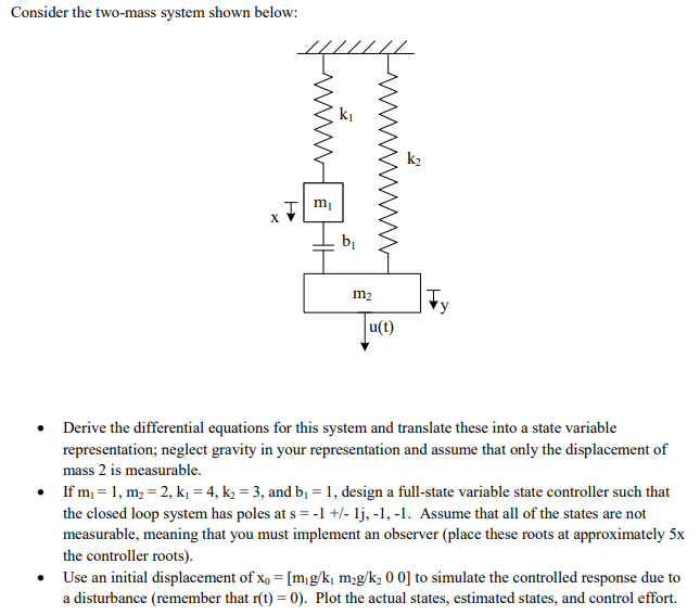 Solved 1 Consider The Two Mass System Shown In Figure - vrogue.co Solved 1 Consider The Two Mass System Shown In Figure - vrogue.co