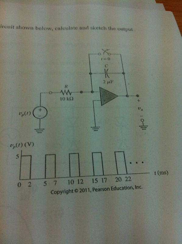 Solved Circuit shown below, calculate and sketch the output | Chegg.com
