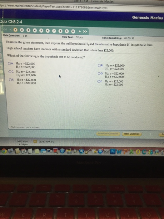 Solved Examine the given statement, then express the null | Chegg.com