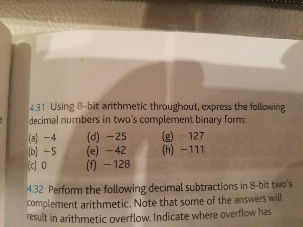 Solved Using 8-bit arithmetic throughout, express the | Chegg.com