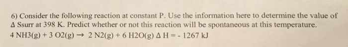 Solved Consider the following reaction at constant P. Use | Chegg.com