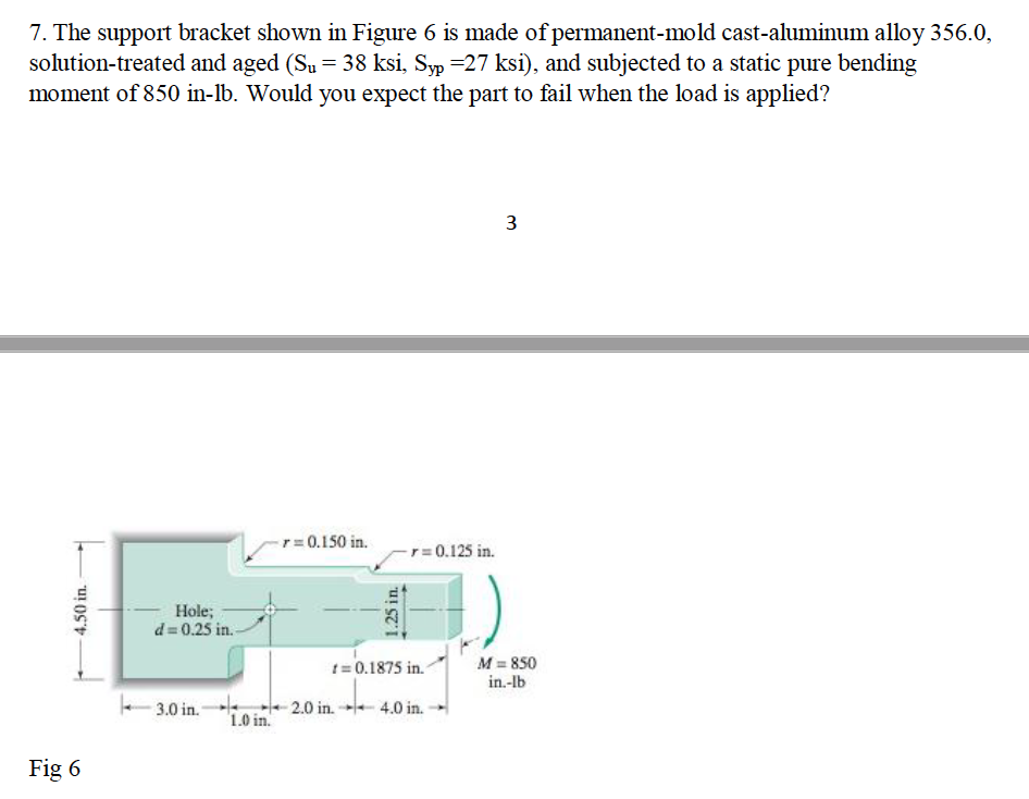 Solved 7. The support bracket shown in Figure 6 is made of | Chegg.com