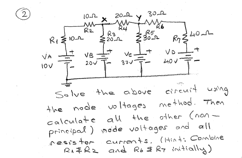 Solved Solve the circuit using the node voltages method. | Chegg.com
