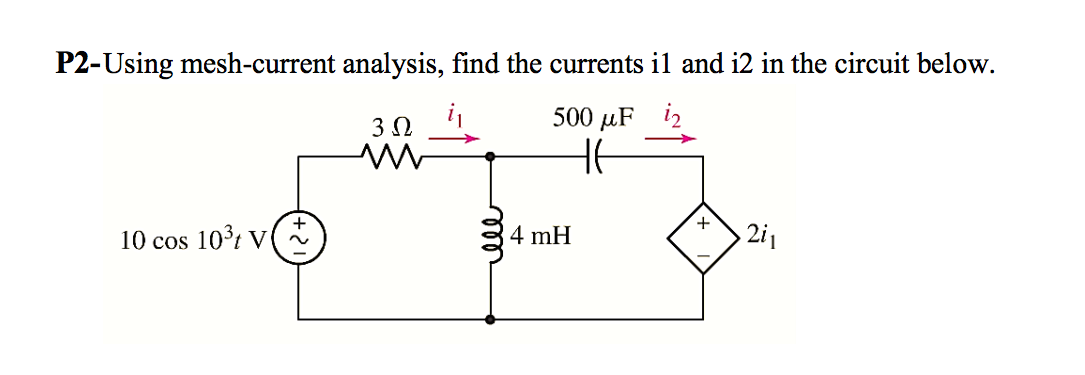 Solved Using mesh-current analysis, find the currents i1 and | Chegg.com