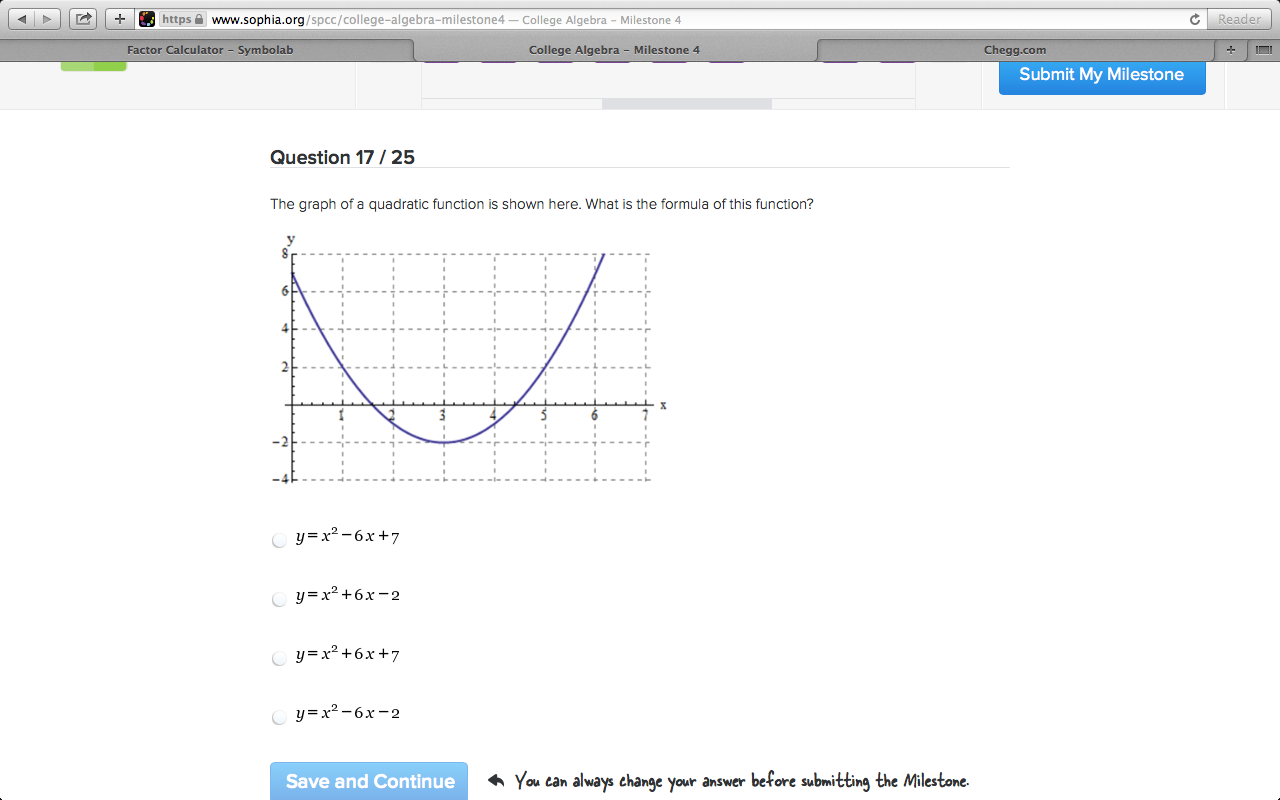 Solved R https www.sophia.org Algebra Milestone 4 Factor | Chegg.com