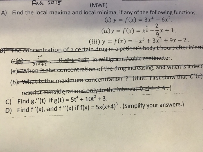 Solved Find the local maxima and local minima, if any of the | Chegg.com