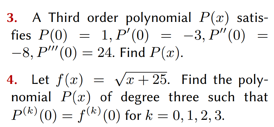 Solved Two basic Taylor polynomial questions... For #3, I | Chegg.com