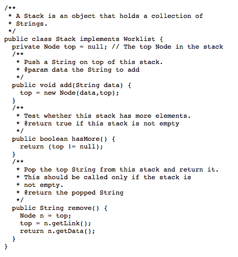 An interface for collections of strings. public | Chegg.com