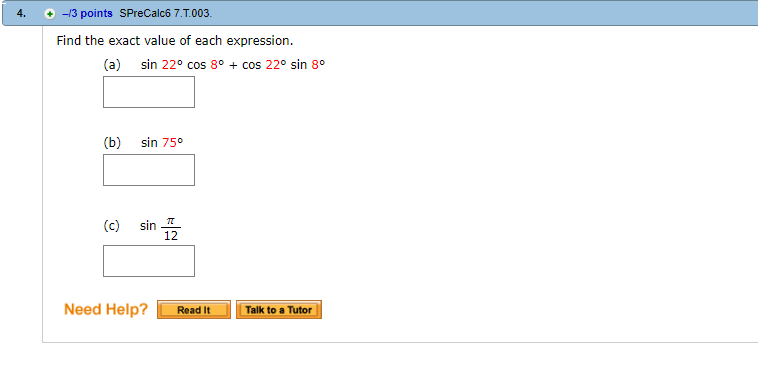 Solved Find the exact value of each expression. (a) sin 22 | Chegg.com