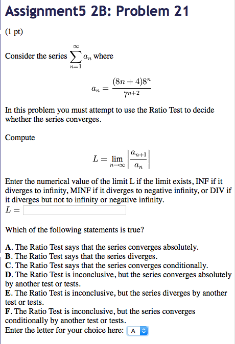 Solved Assignment5 2B: Problem 3 (1 pt) Find the limit of | Chegg.com